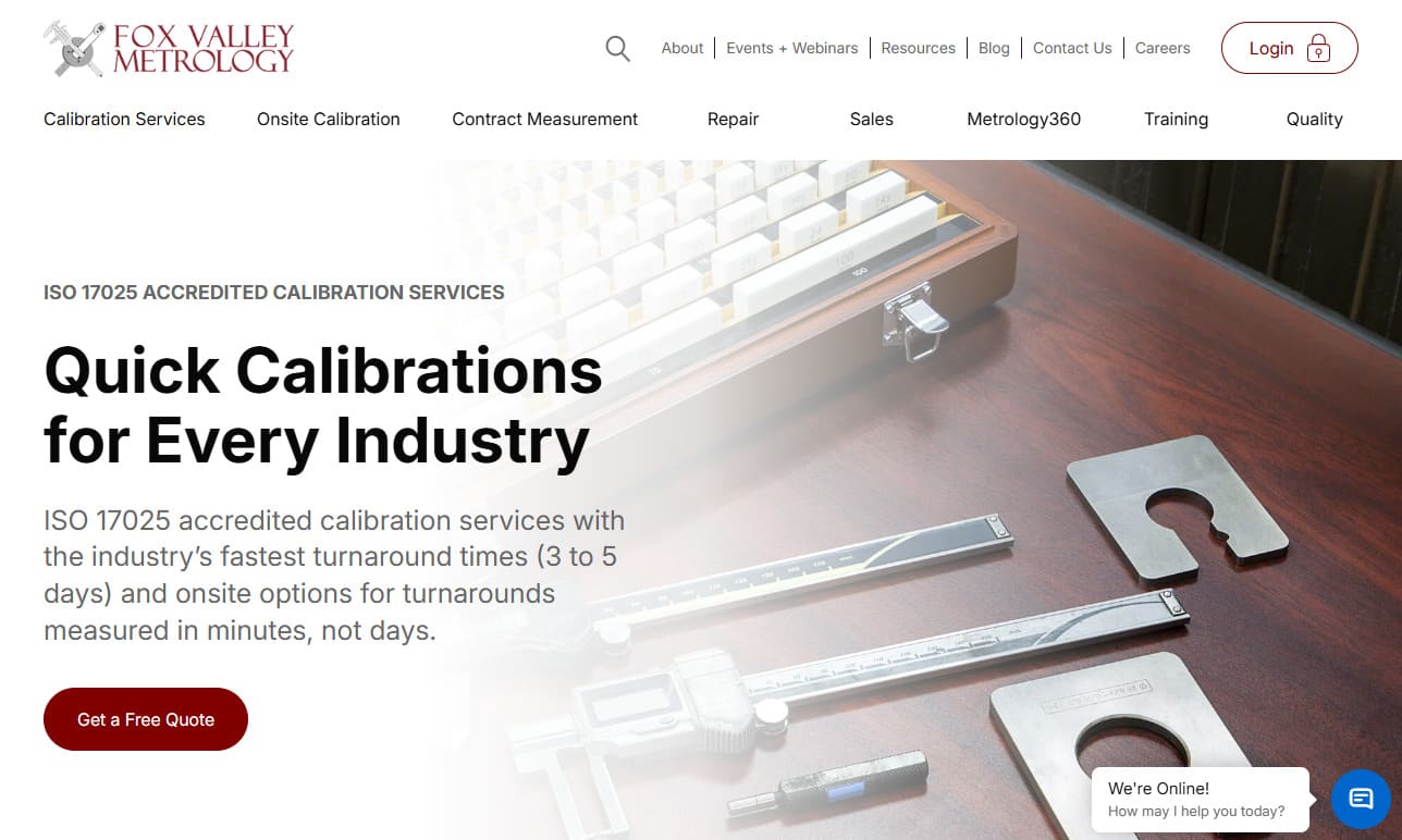 Fox Valley Metrology, Ltd. | Calibration Service Companies